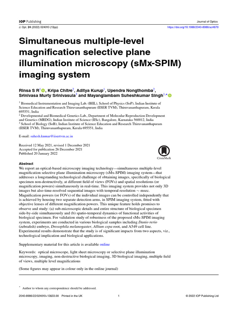 2022 - Simultaneous Multiple-Level Magnification Selective Plane ...