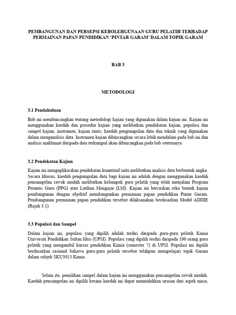 Bab 3 Metodologi | PDF