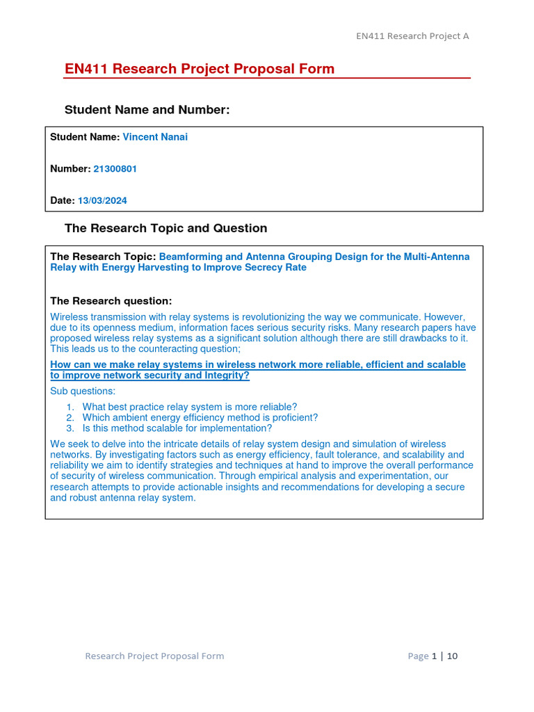 EN411 Research Project Proposal | PDF | Simulation | Methodology