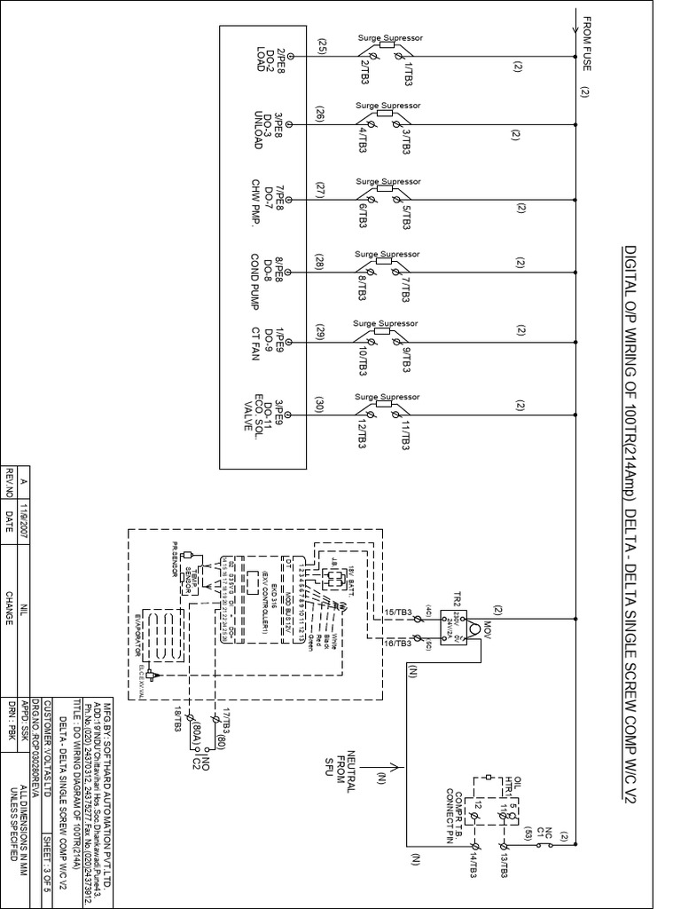 Voltas Screw Chiller Drawing 3 | PDF | Power (Physics) | Electric Power ...