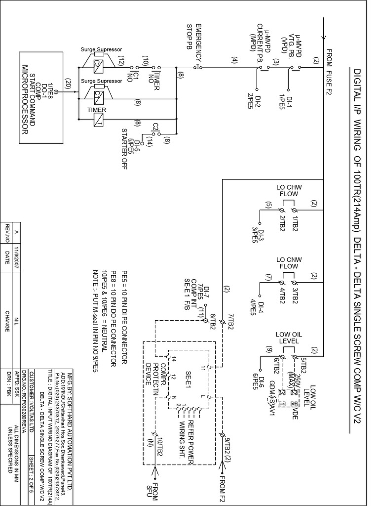 Voltas Screw Chiller Drawing 2 | PDF | Electronics | Electrical Components
