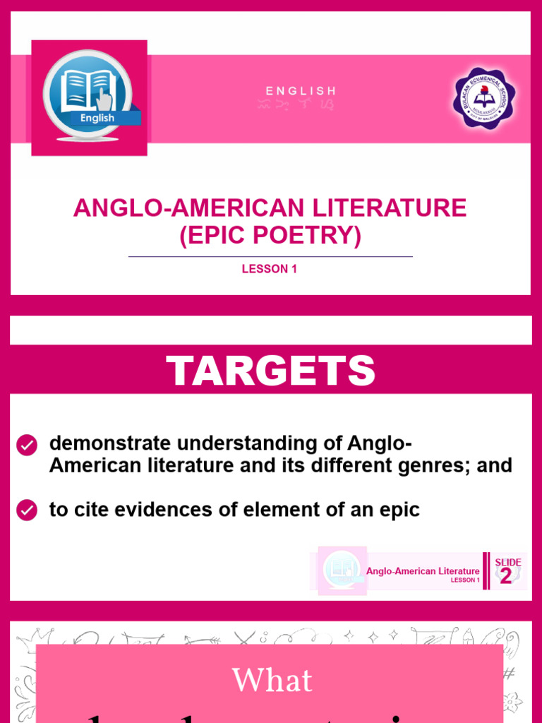 English 9 - Lesson1 - Anglo-American Lit - Epic - Beowulf | PDF | Epic ...