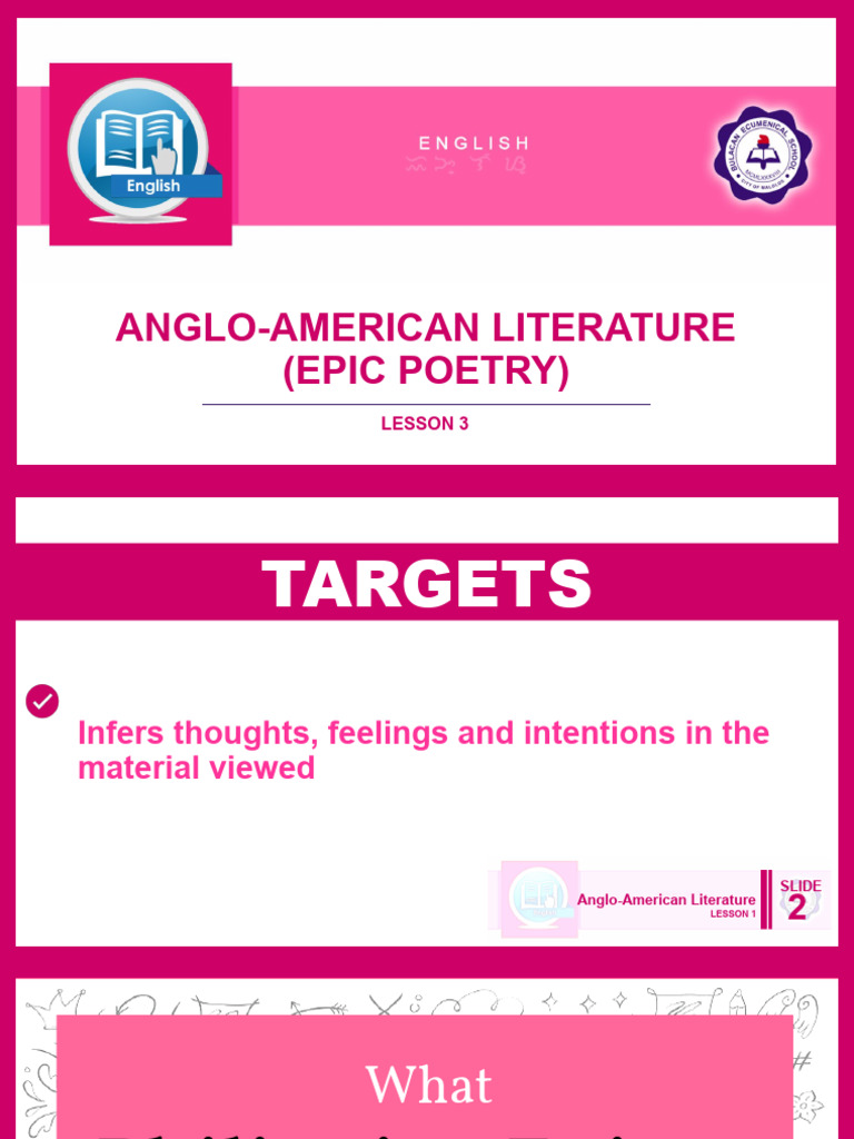 English 9 - Lesson4 - Anglo-American Lit | PDF | Epic Poetry | Narrative