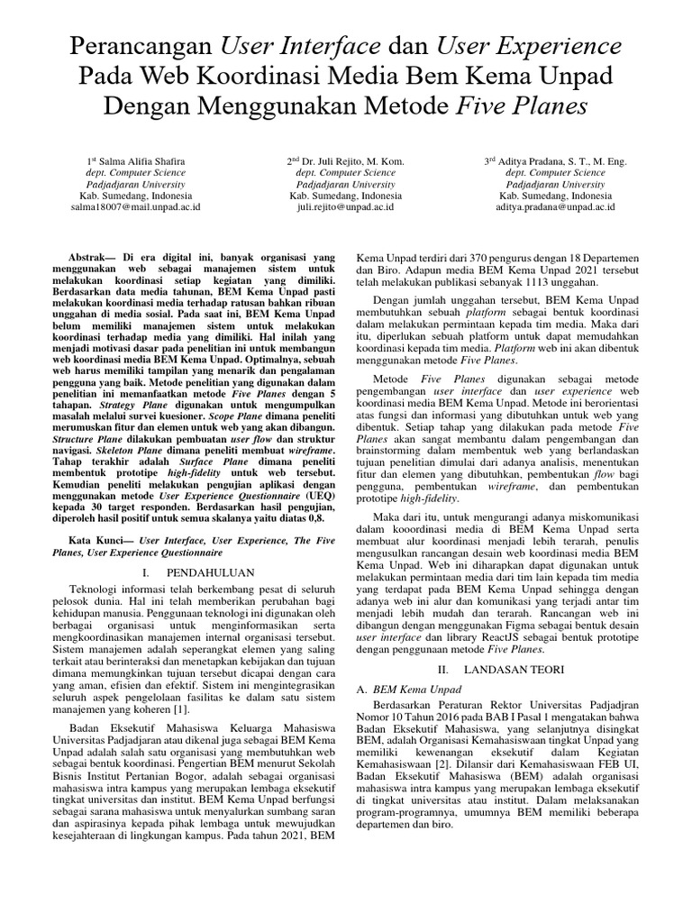 Perancangan User Interface Dan User Experience Pada Web Koordinasi Media Bem Kema Unpad Dengan ...