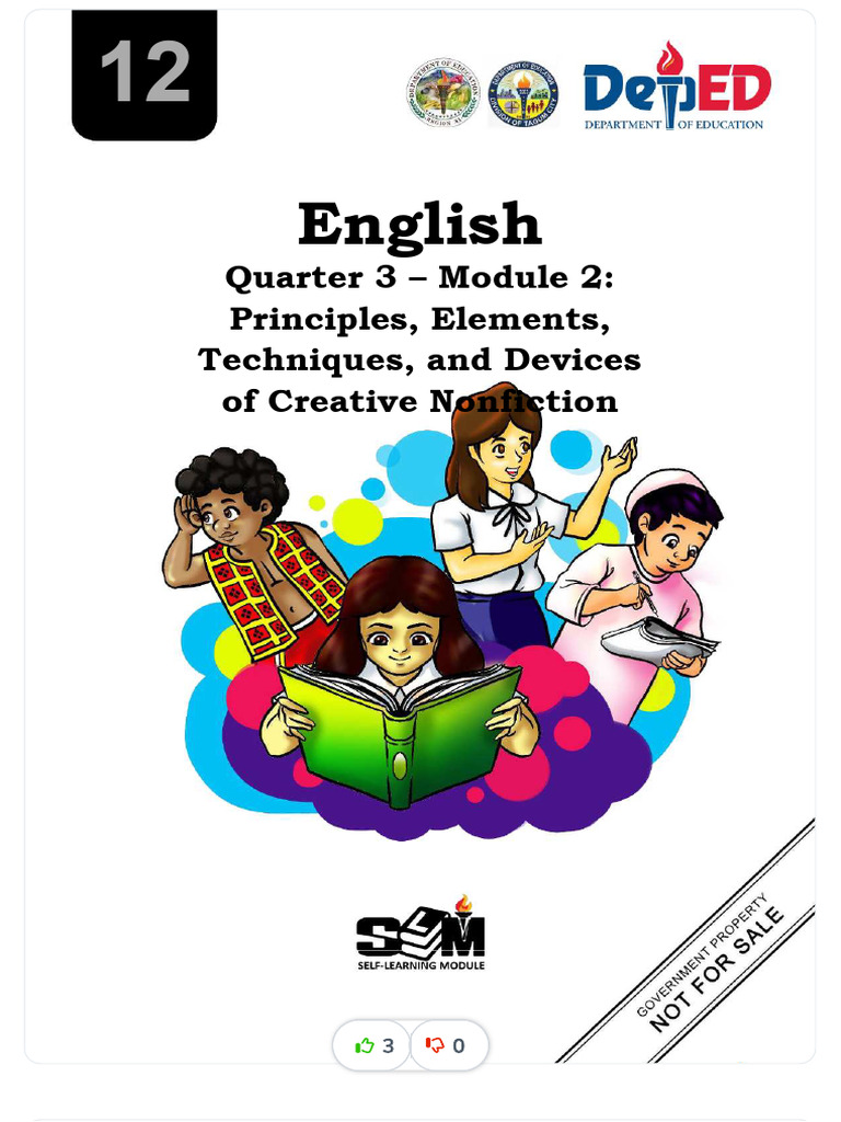 Englishquarter 3 Module 2 Principles Elements Techniques and Devices of Creative Nonfiction ...