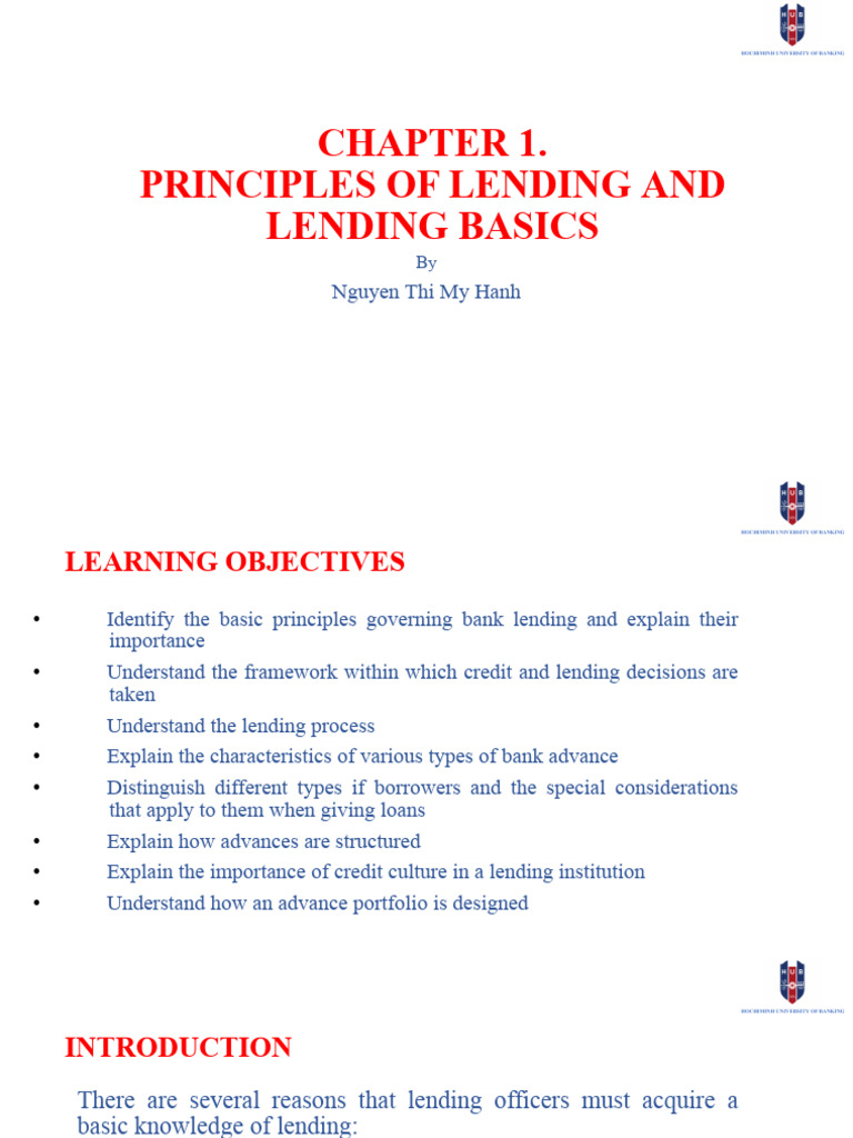 Chapter 1. Principles of Lending and Lending Basics | PDF | Loans ...