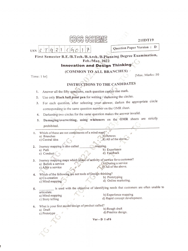 Idt Vtu QP 2022 | PDF