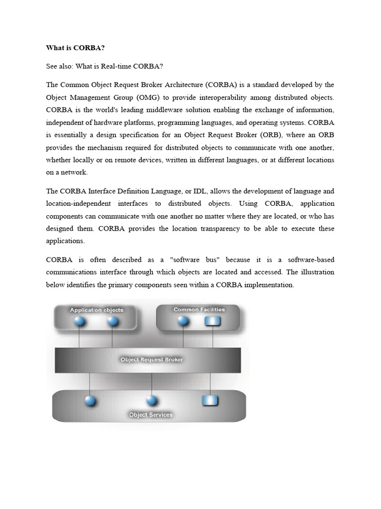 What Is Corba Pdf Common Object Request Broker Architecture Object Computer Science