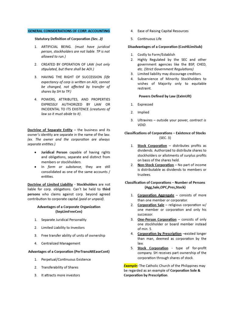 Cfas Midterms Outline Chapter 1 | PDF | Corporations | Stocks