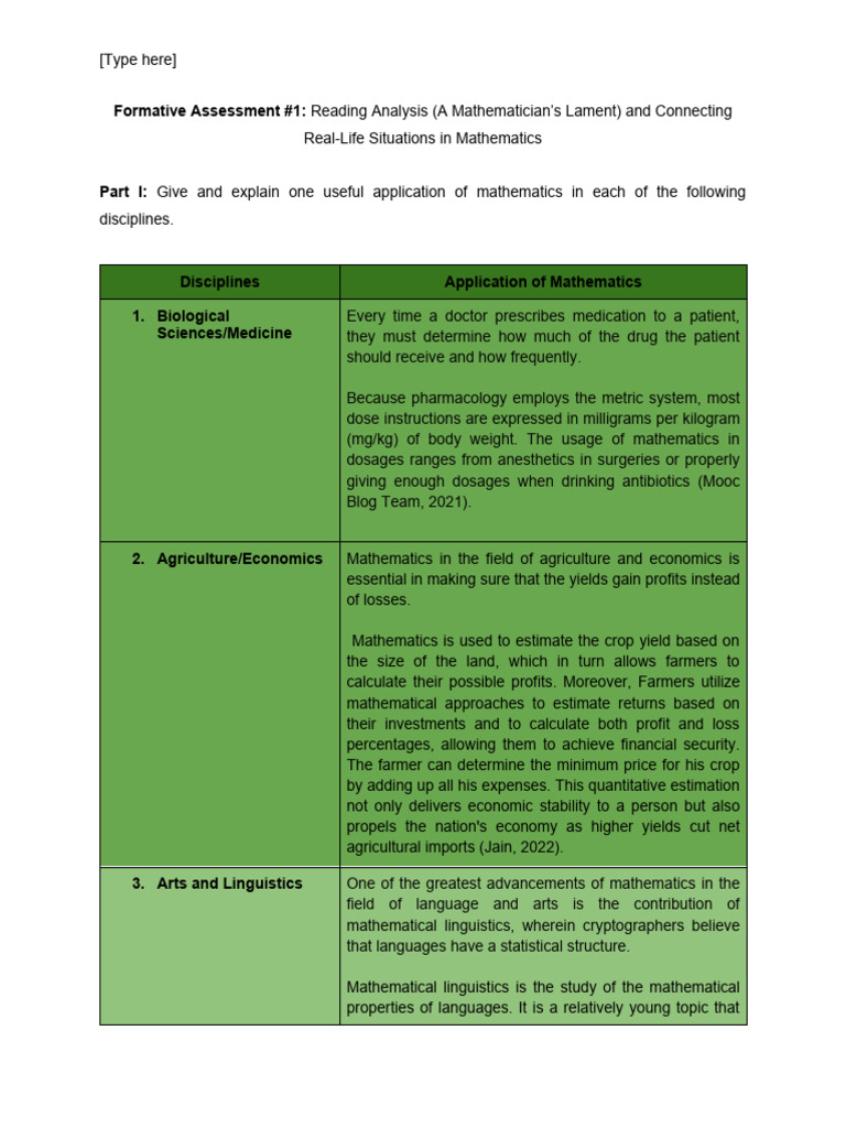 FA1 Reading Analysis | Download Free PDF | Mathematics | Psychology