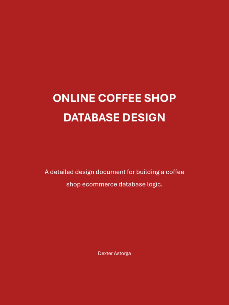 Design Guide Coffee Shop | PDF | Relational Database | Databases