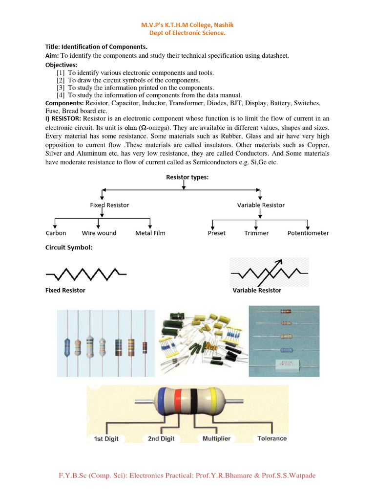 Electronic Components Identification Guide | PDF | Bipolar Junction Transistor | Inductor