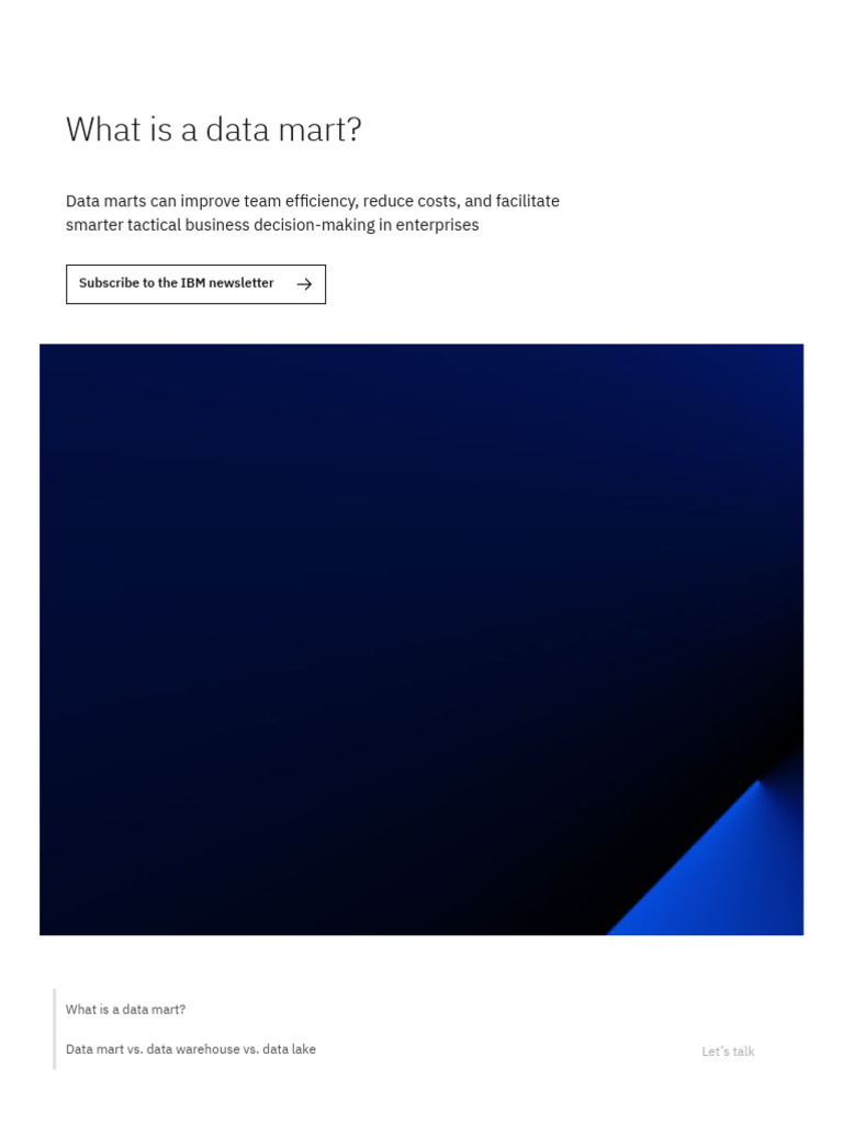 What Is A Data Mart - IBM | PDF | Data Warehouse | Cloud Computing
