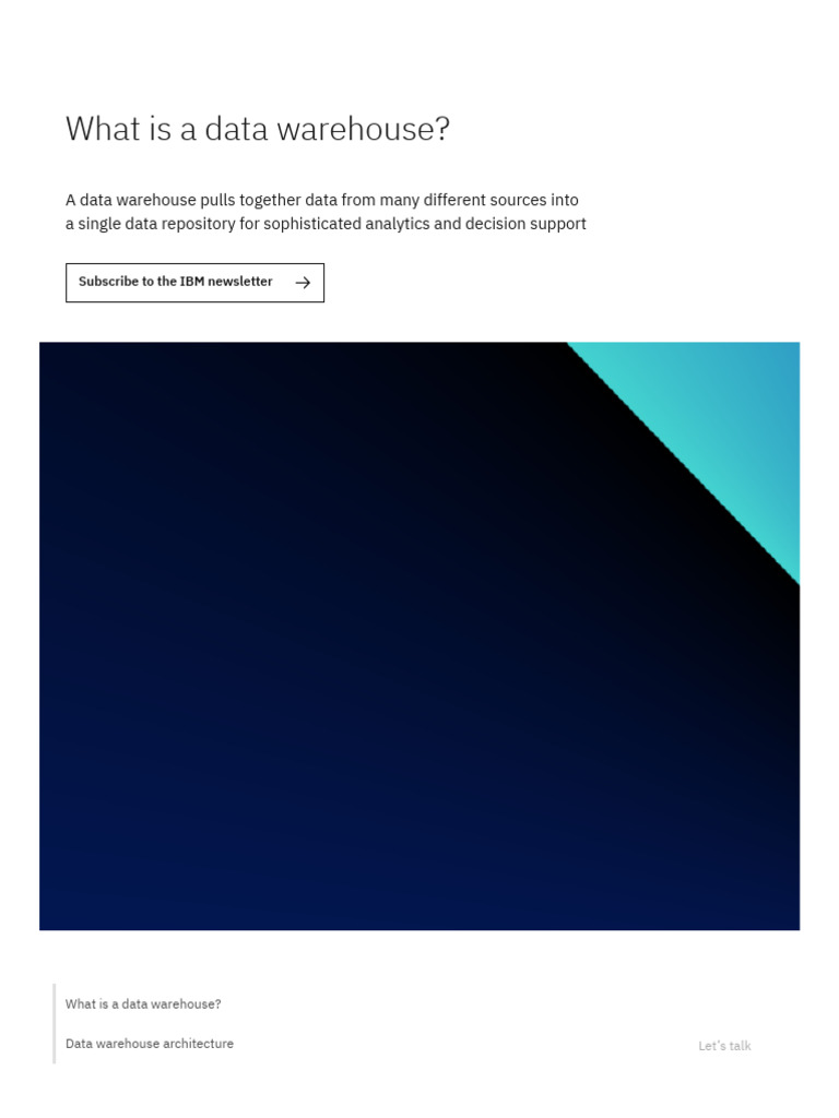 What Is A Data Warehouse - IBM | PDF | Data Warehouse | Cloud Computing