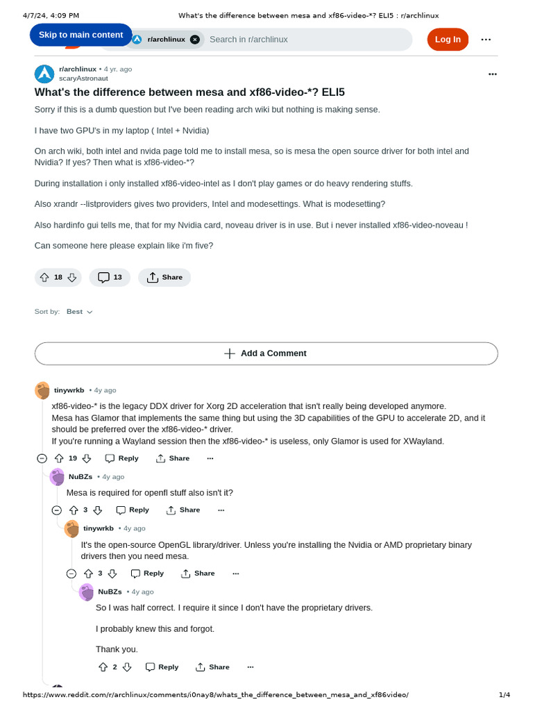 Mesa vs xf86-video-* Explained for Arch Linux | PDF | Device Driver | Graphics Processing Unit