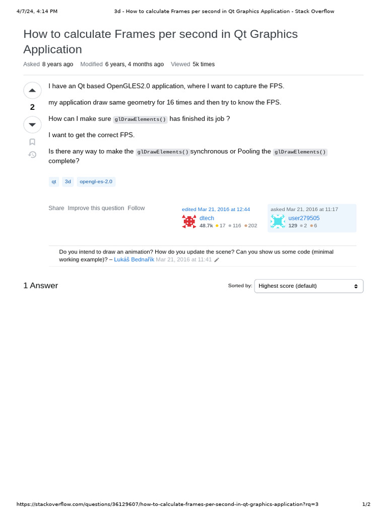 3d - How To Calculate Frames Per Second in QT Graphics Application - Stack Overflow | Download ...