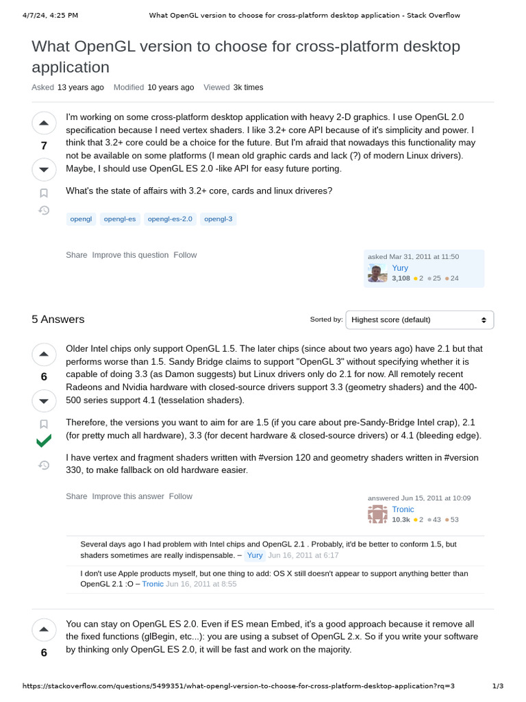 What OpenGL version to choose for cross-platform desktop application ... What OpenGL version to choose for cross-platform desktop application ...