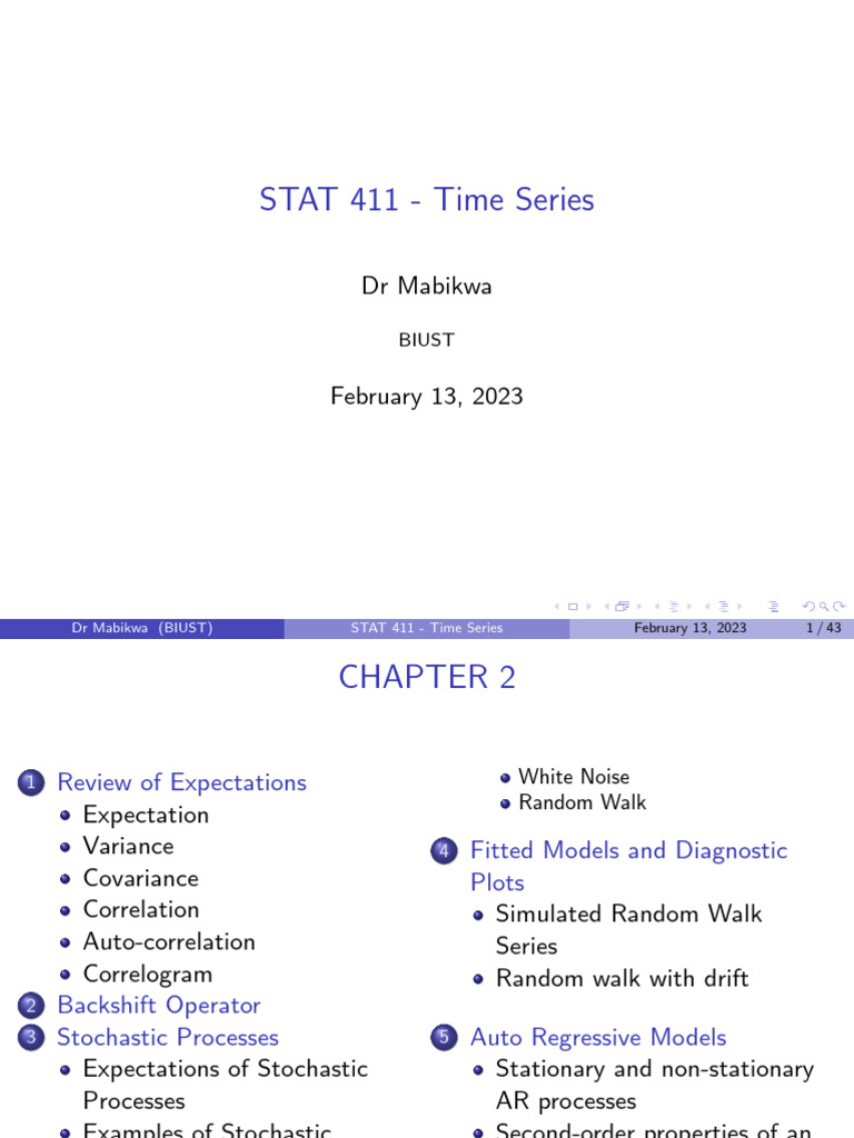 Lecture 2 | PDF | Autocorrelation | Autoregressive Model