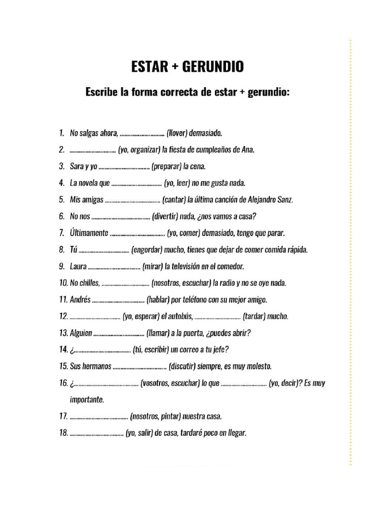 Estar + Gerundio | PDF