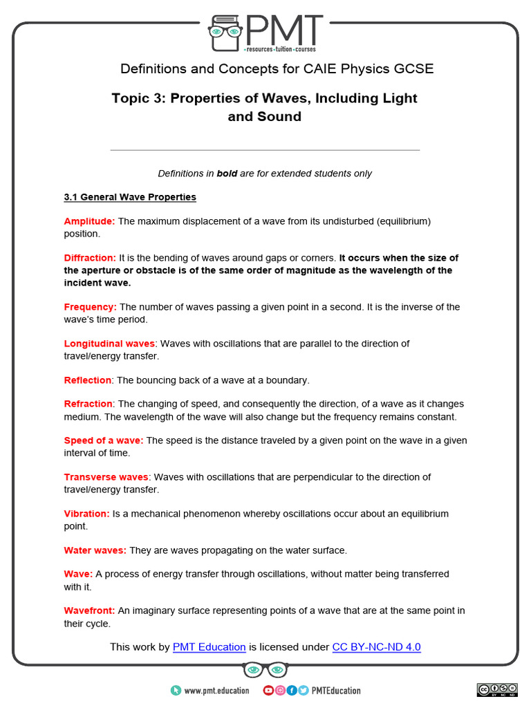 Wave Definitions | PDF | Waves | Electromagnetic Spectrum