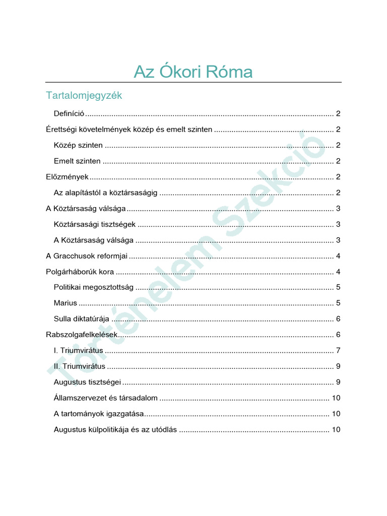 Az Ókori Róma | PDF