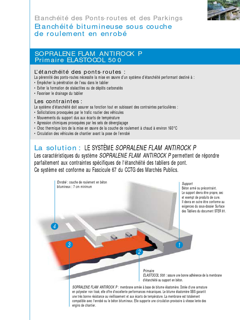 Étanchéité des Ponts-Routes avec SOPRALENE | PDF | Béton | Pont