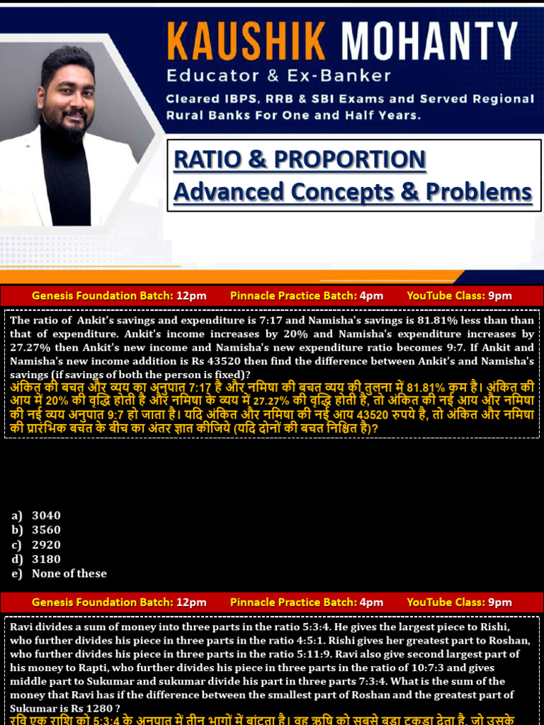 Ratio and Proportion Problem Set | PDF | Economies