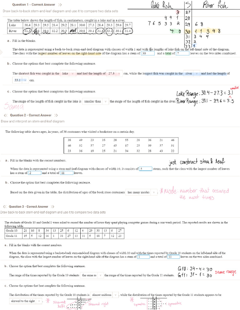 3A-Statistics Final T1 Quiz Solved (Excluding 3.2&3.3) - 1 | PDF