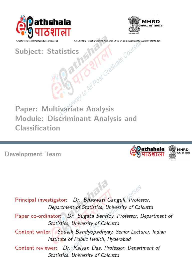 Subject Statistics Pdf Statistical Classification Cluster Analysis