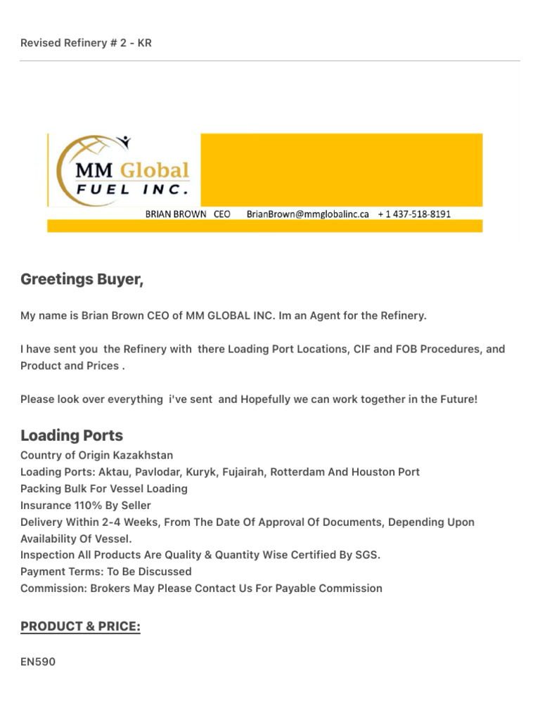 Revised Refinery # 2 - KR | PDF | Letter Of Credit | Receipt