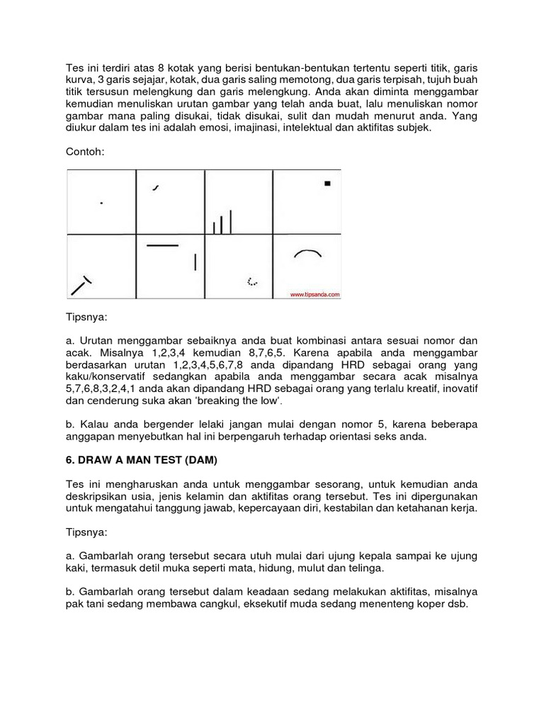 Tes Ini Terdiri Atas 8 Kotak Yang Berisi Bentukan-3 | PDF | Karier ...