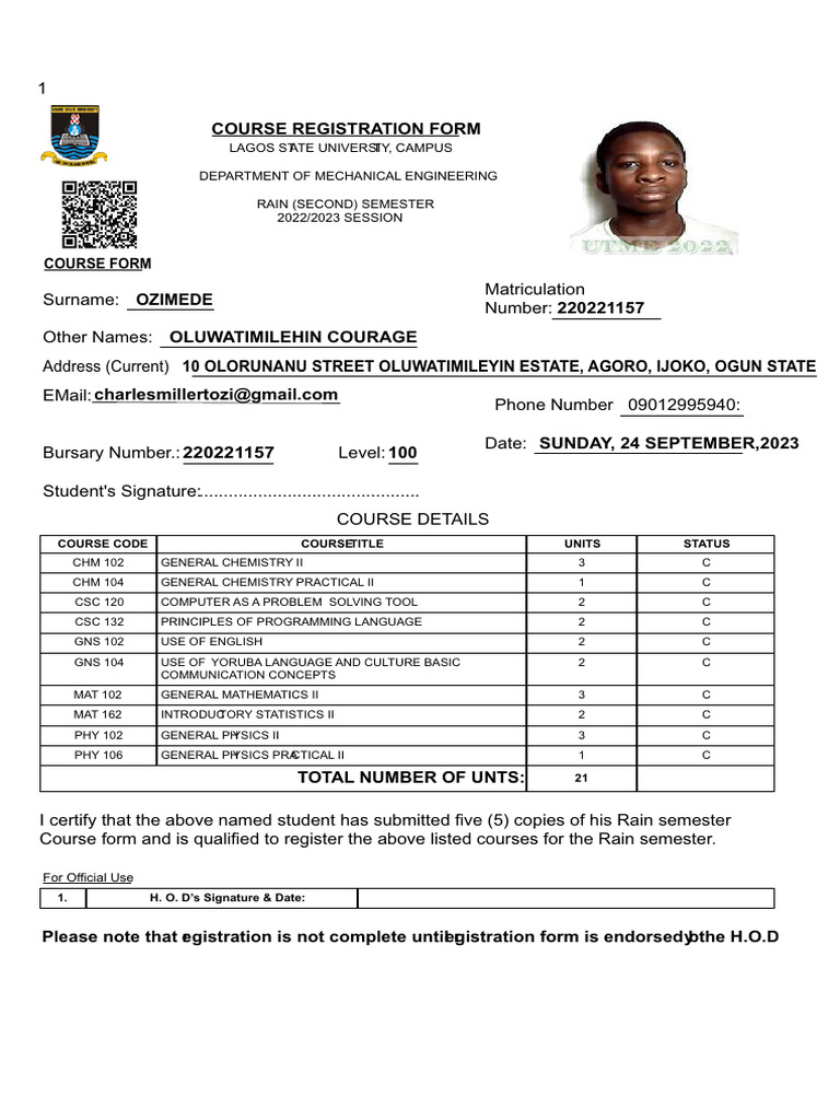 Tozi Course Form - 111621 | PDF | Computing | Computer Science