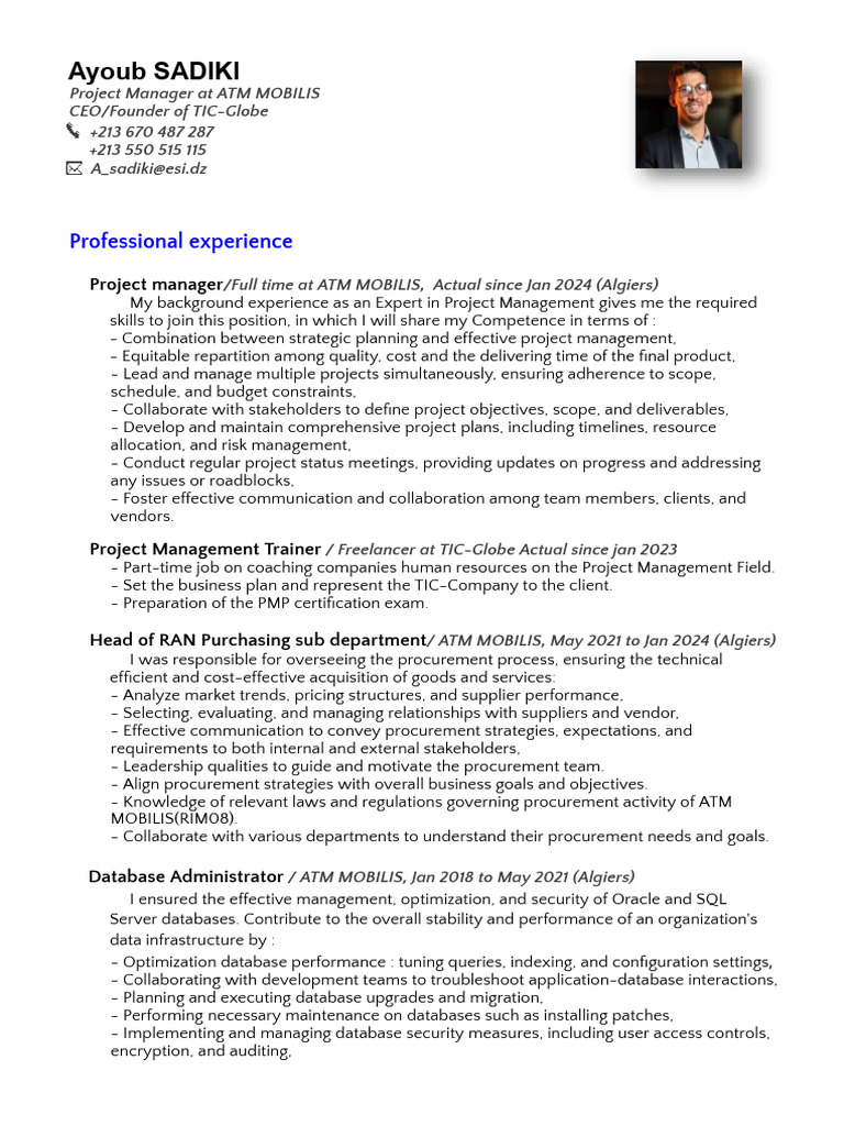 Sadiki Ayoub CV 021724 | PDF | Databases | Web Development