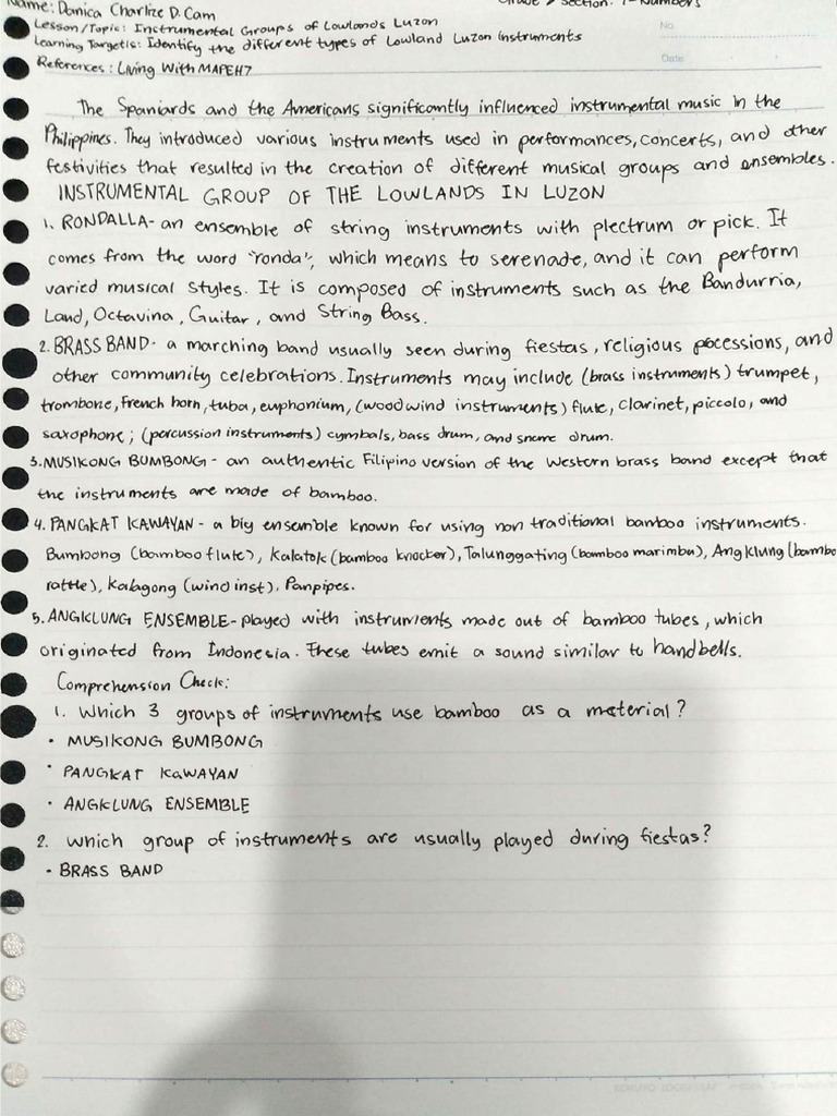 CN 2 Instrumental Groups of Lowlands of Luzon Instruments | PDF