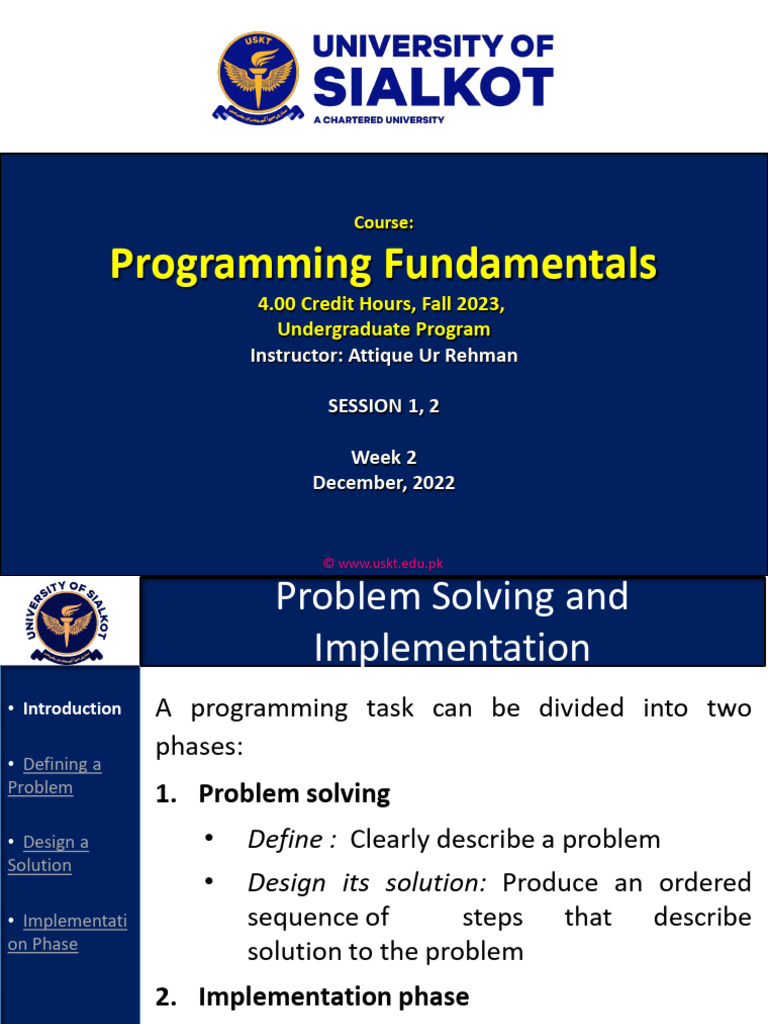 2 A ProgFundamentals WEEK 2-A | PDF | Algorithms | Computer Programming