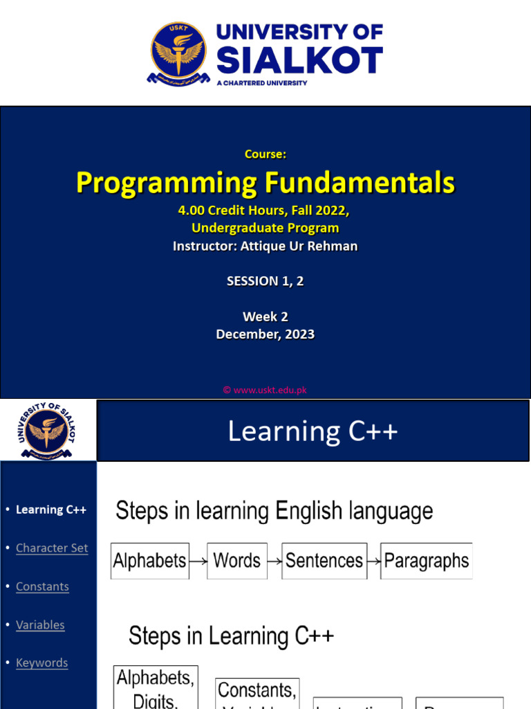 2 B ProgFundamentals WEEK 2-b | PDF | Variable (Computer Science ...