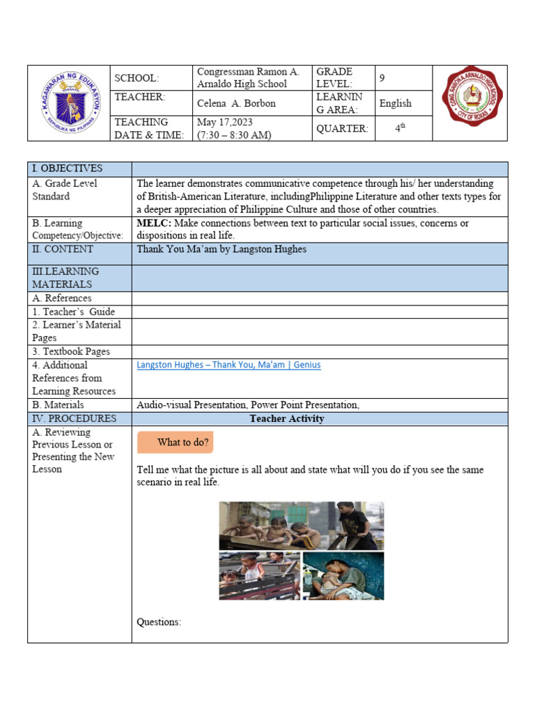 Lesson Plan Final Demo Edited | PDF | Learning