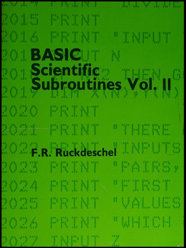 BASIC Scientific Subroutines Vol. II | Download Free PDF | Estimator ...
