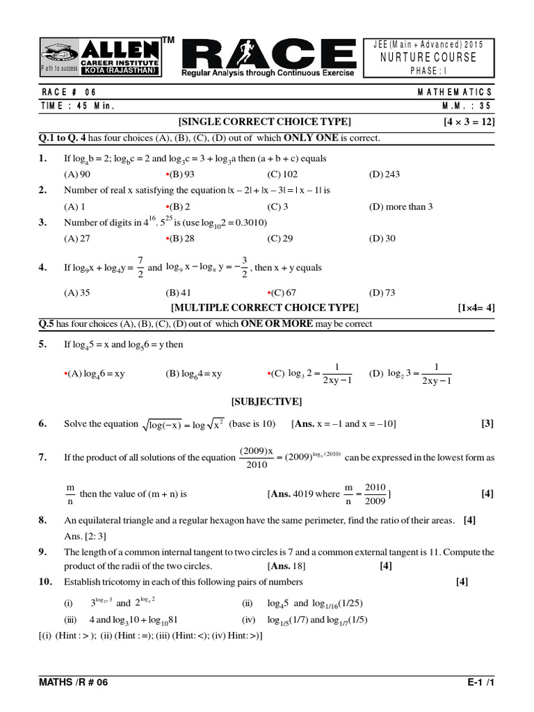 06-RACE | PDF | Area | Euclidean Plane Geometry