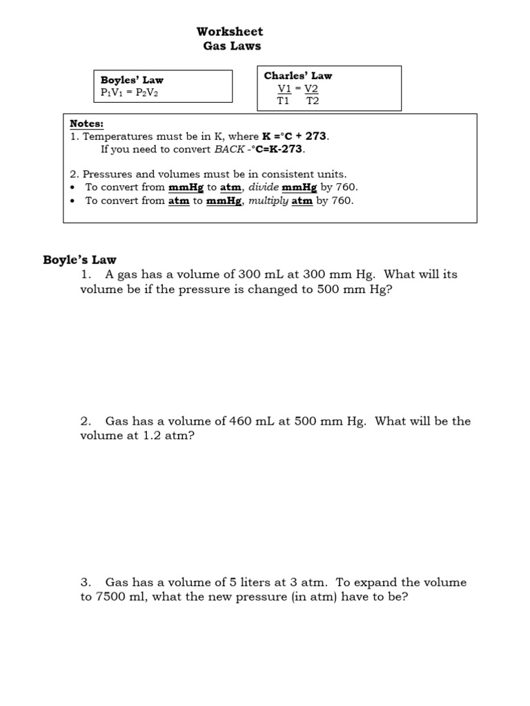 Gas-Laws-worksheet | PDF