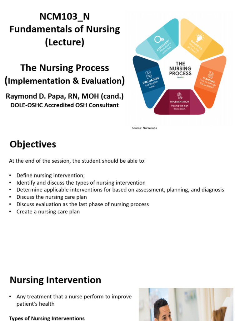 Nursing Interventions Overview | PDF | Nursing | Evaluation