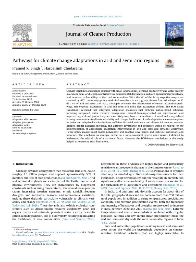 Climate Change Adaptation in Drylands | PDF | Climate Resilience ...