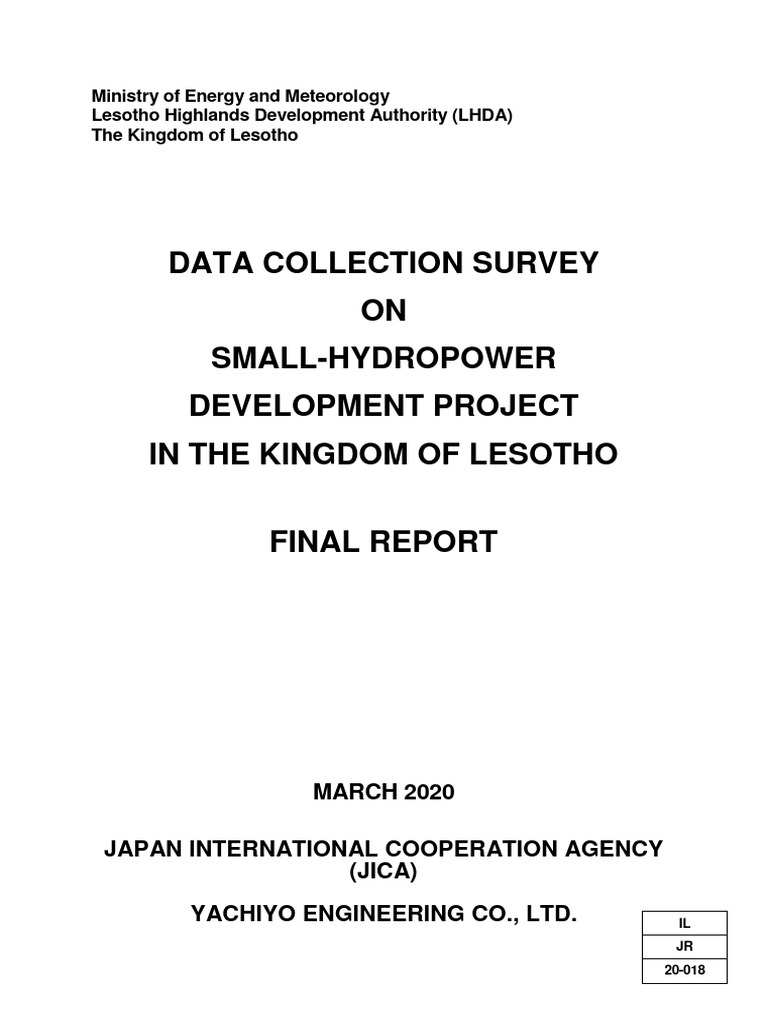 Data Collection Survey On Small-Hydropower Development Project in ...