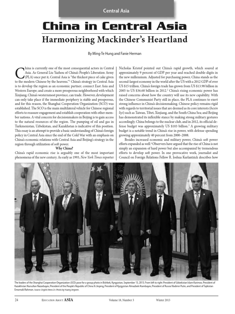 China in Central Asia Harmonizing Mackinders Heartland | PDF | Central ...