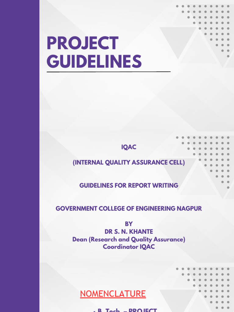 Project Guidelines Ppt | PDF | Thesis | Written Communication