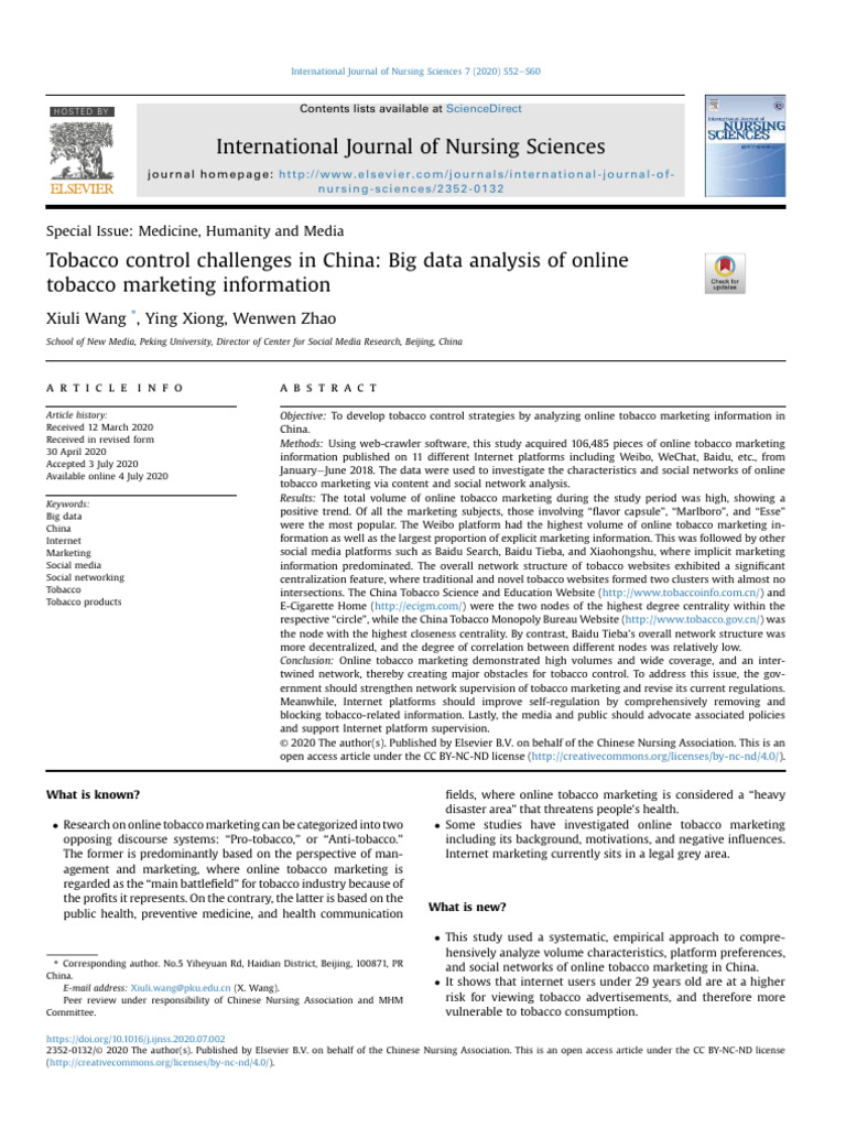 03-Tobacco Control - Big Data Analysis - Compressed | PDF | Baidu | We Chat