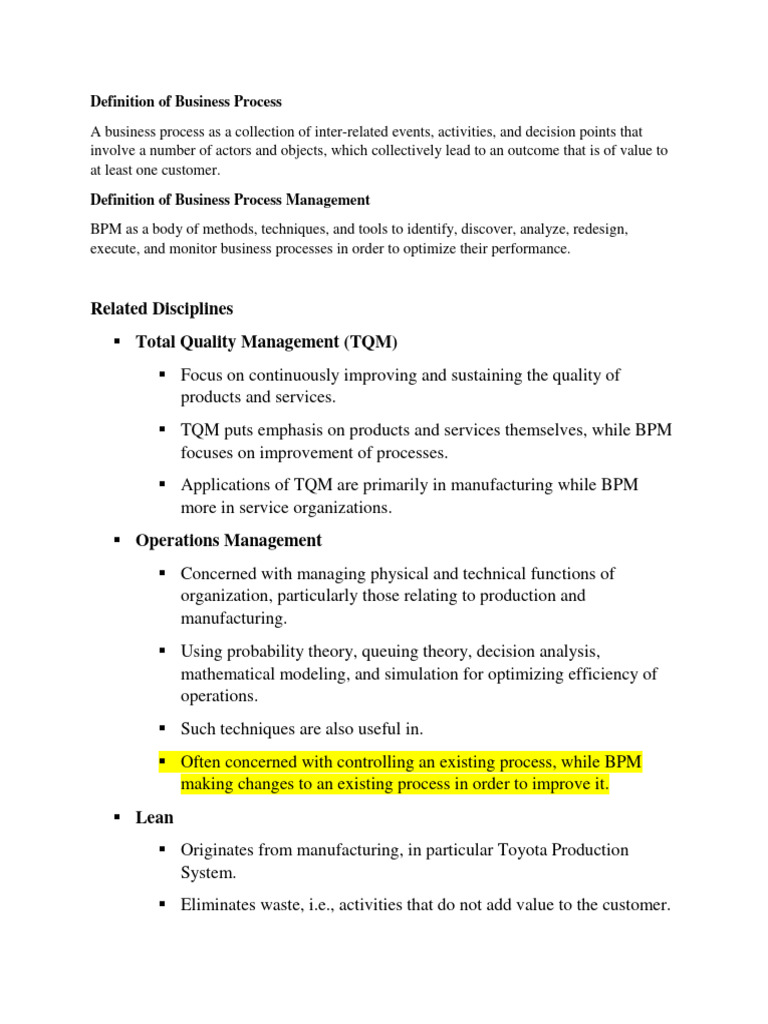 Business Process Managemnet Important Topics | PDF | Business Process Management | Business Process