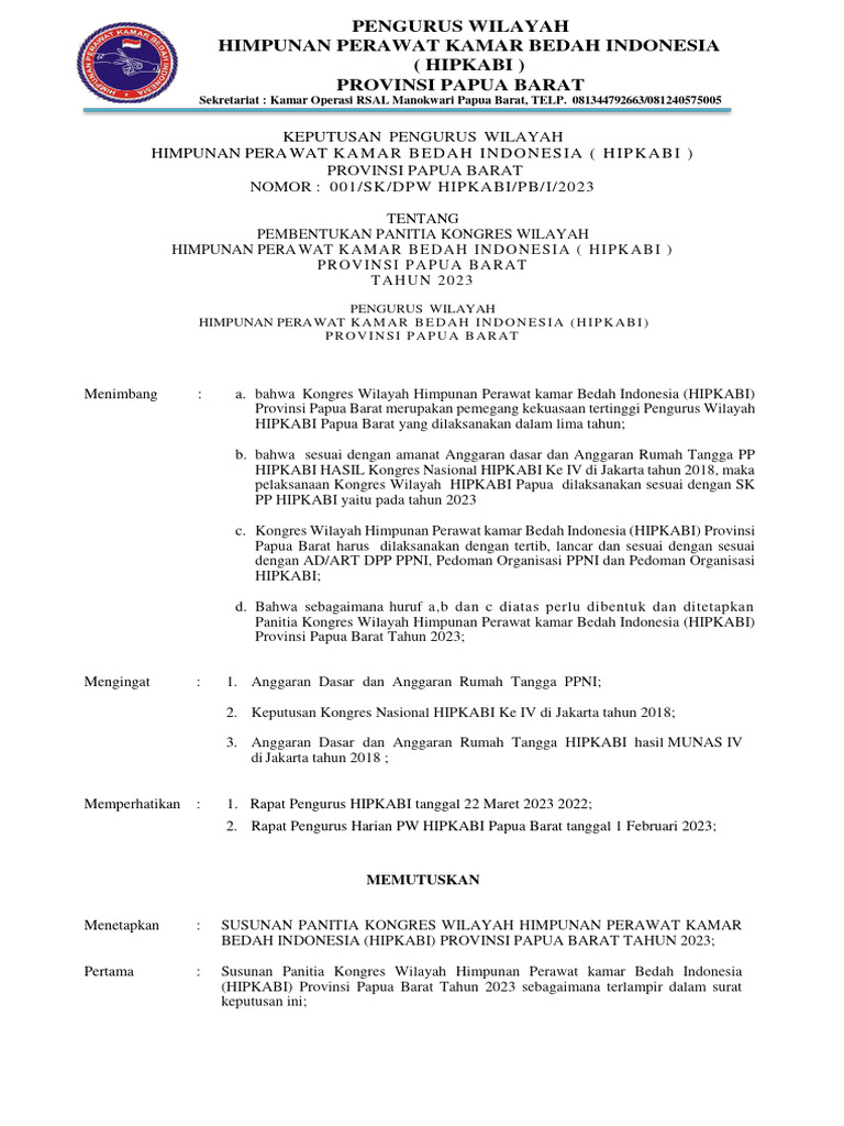 Pengurus Wilayah Himpunan Perawat Kamar Bedah Indonesia (Hipkabi ...