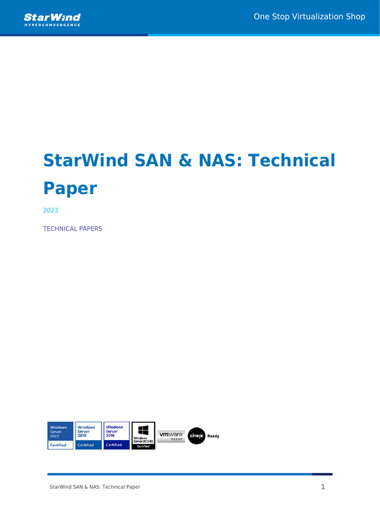 Starwind San and Nas | PDF | Hyper V | Computer Network