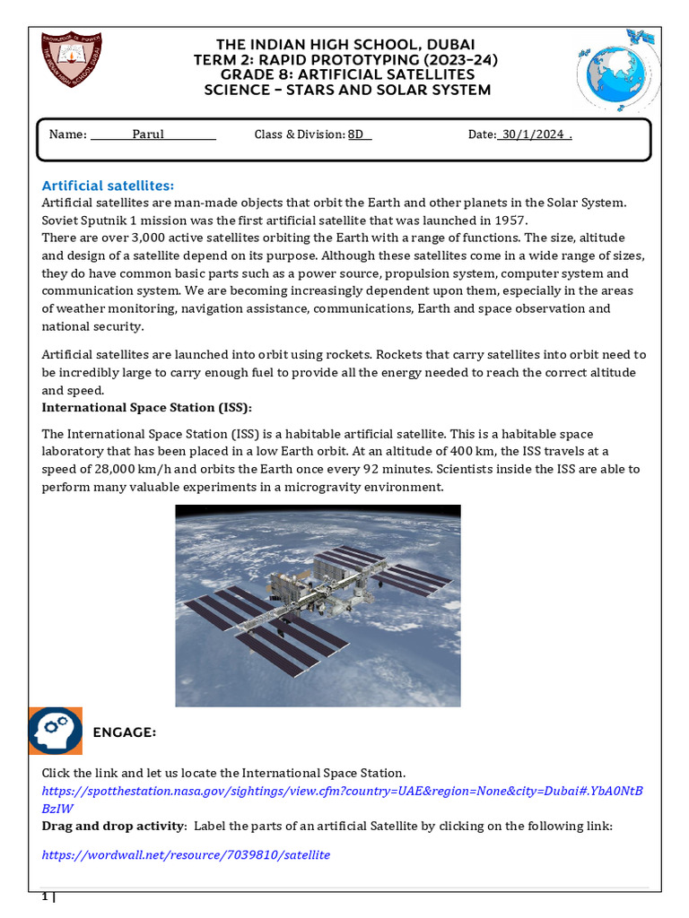 Gr.8-Science-Term2-SE-Rapid Prototyping(2023-24) (1) | PDF | Satellite ...